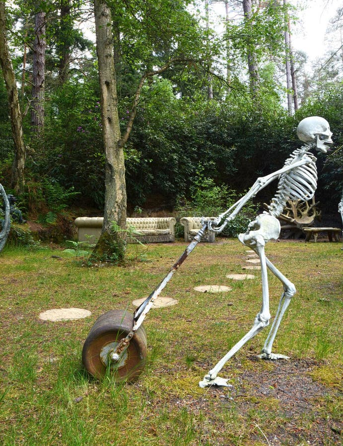 Skeleton & Lawn Roller. Sculpture by Wilfred Pritchard Editorial ...