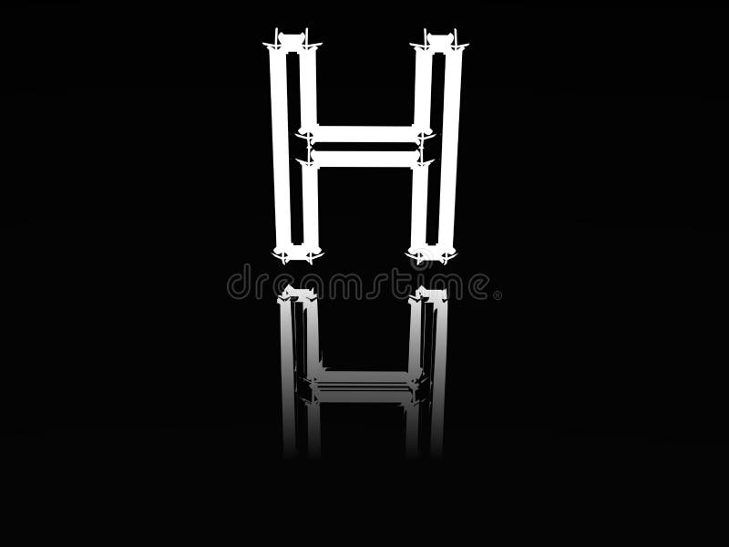 Skeleton of letter stock illustration. Illustration of chrome - 6974664