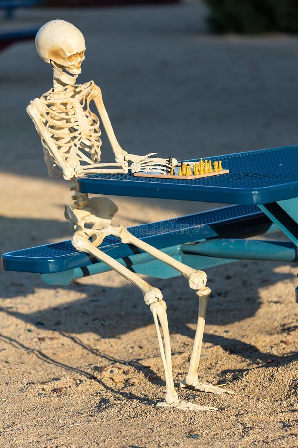 Skeleton playing chess stock photo. Image of halloween - 129505364