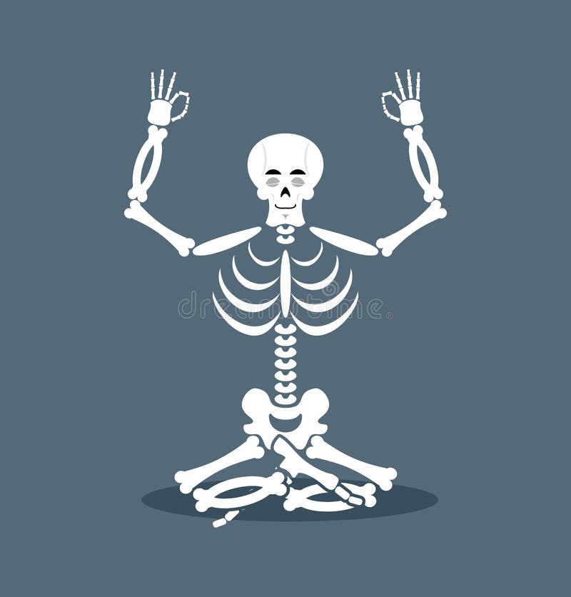 Skeleton Meditating. Dead Yoga Stock Vector - Illustration of biology ...