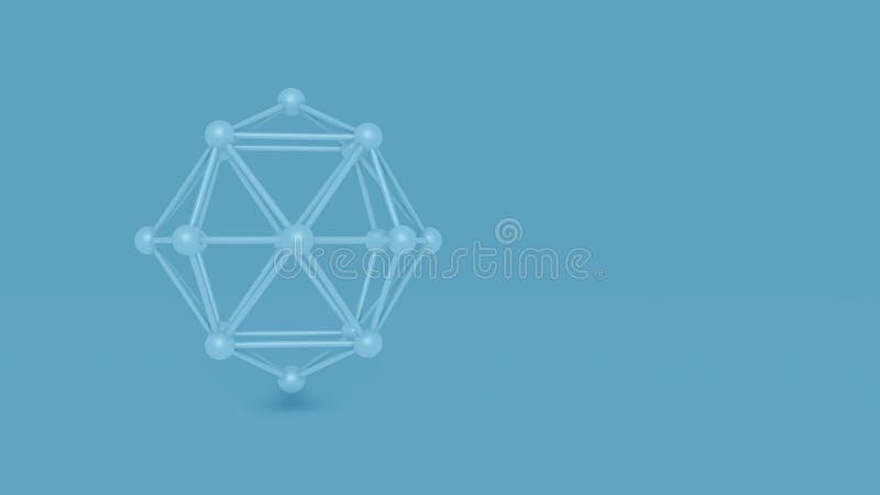 The Skeleton of the Octahedron. 3D Rendering of a Geometric Shape. Blue ...