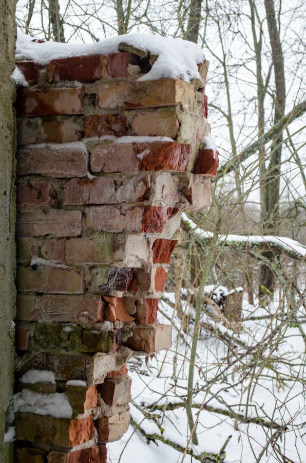 The Skeleton of the Old Wall of a Brick Building Stock Photo - Image of ...