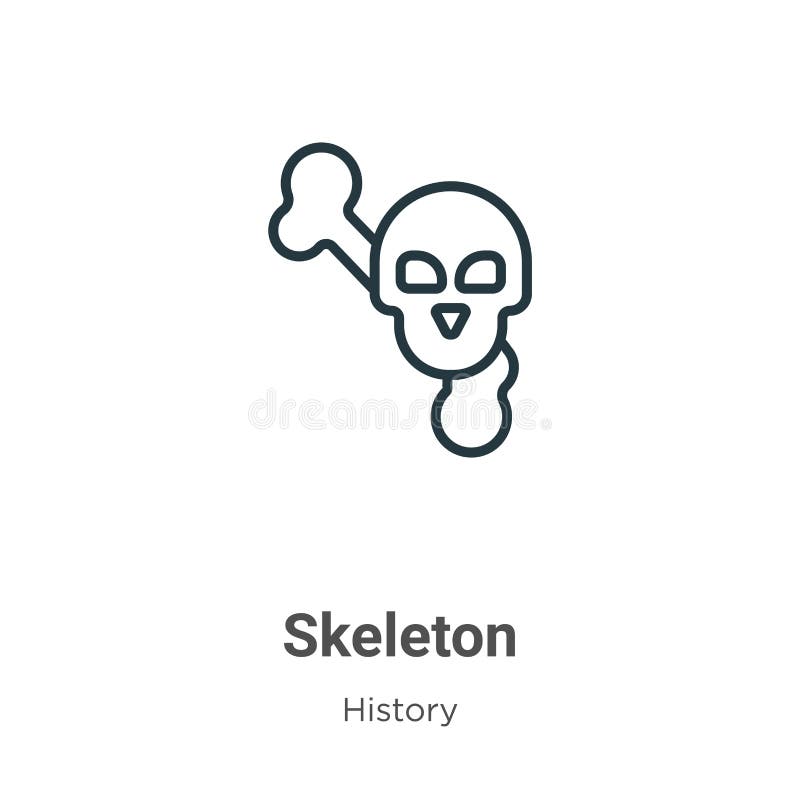 Skeleton Outline Vector Icon. Thin Line Black Skeleton Icon, Flat ...