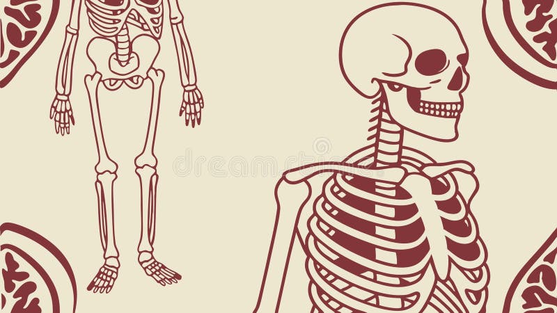 Skeleton Pattern Design, Anatomy and Halloween Theme Element Vector ...