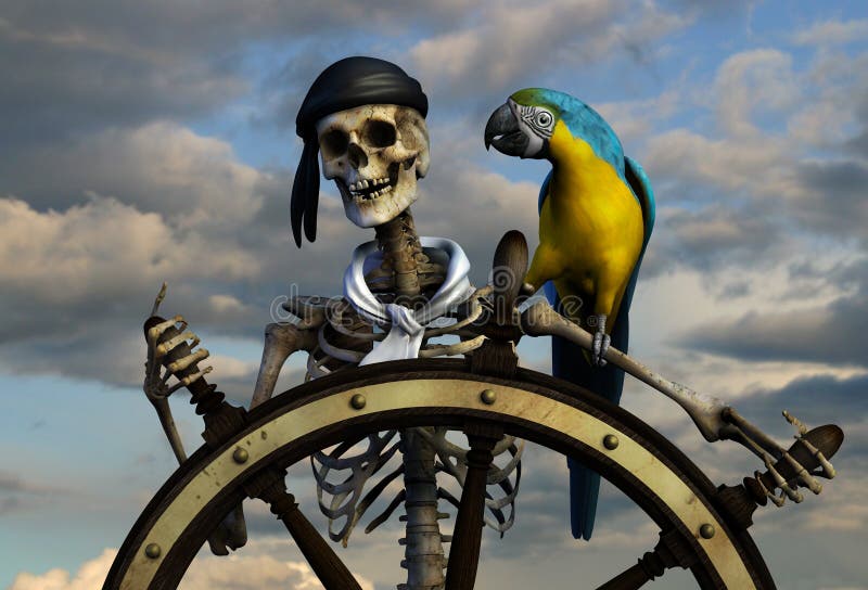 Skeleton Pirate stock illustration. Illustration of wheel - 937283