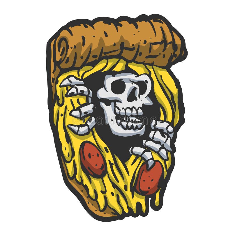 Skeleton pizza boo vector stock vector. Illustration of people - 143887004