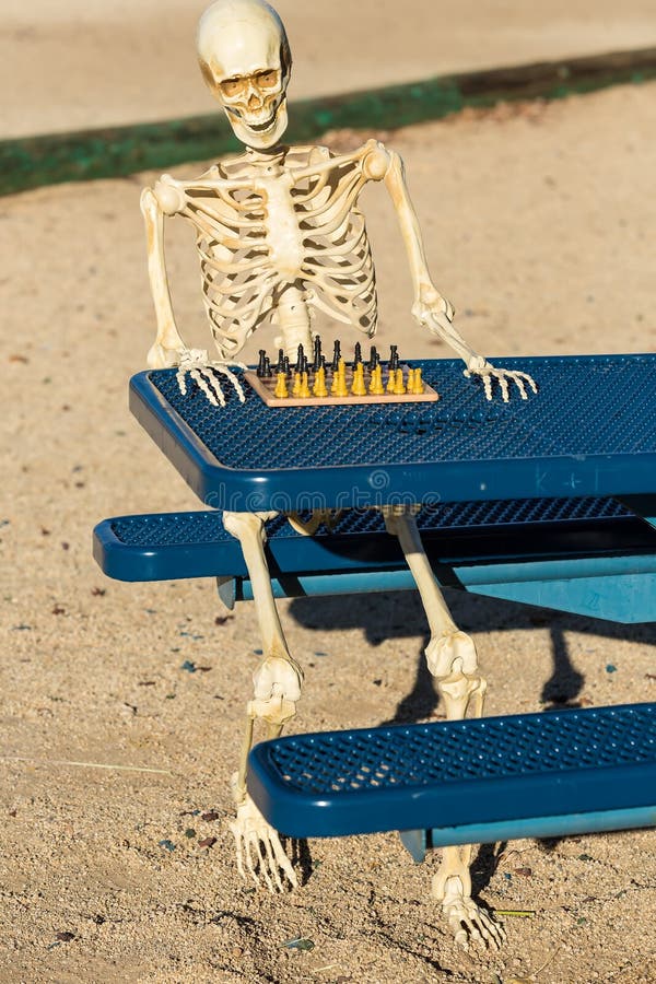 Skeleton playing chess stock image. Image of bony, playing - 129505529