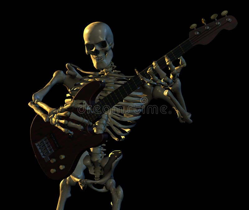 Skeleton Playing Guitar stock illustration. Illustration of halloween ...