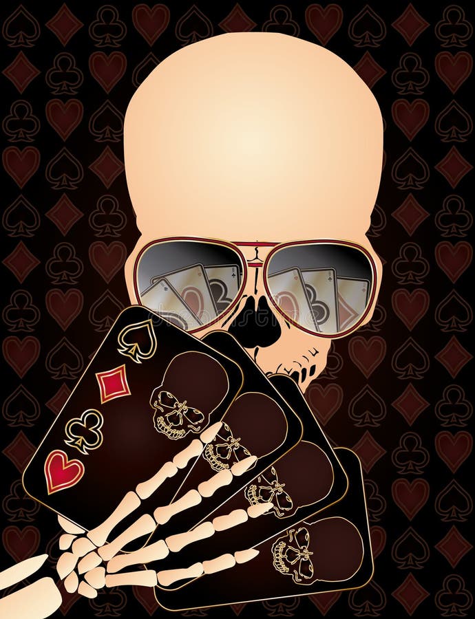Skeleton playing poker stock vector. Illustration of heat - 32184512
