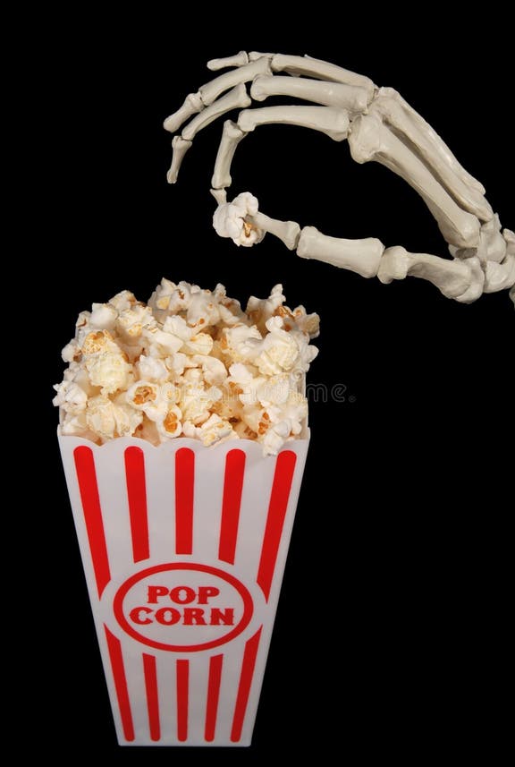 Skeleton with popcorn stock image. Image of skeletal - 17818443