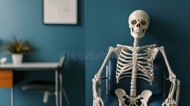 Skeleton Posed Humorously in Doctor Office, Perfect for April Fools Day ...
