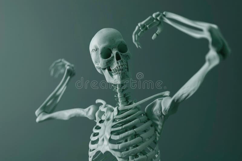 A Skeleton Posing with Its Arms Outstretched Stock Photo - Image of ...