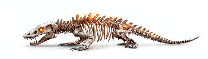 Skeleton of a Prehistoric Creature White Isolate Background Stock ...