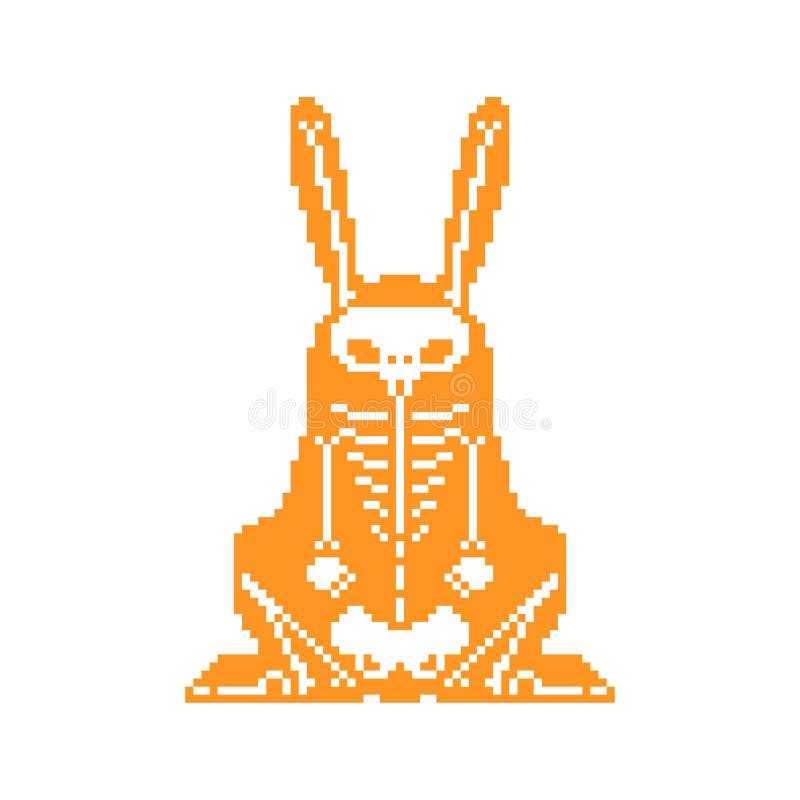 Skeleton Rabbit Pixel Art. 8 Bit Skull Hare Stock Vector - Illustration ...