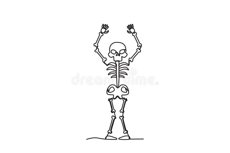 A Skeleton Raised Both Hands Up Stock Vector - Illustration of anatomy ...
