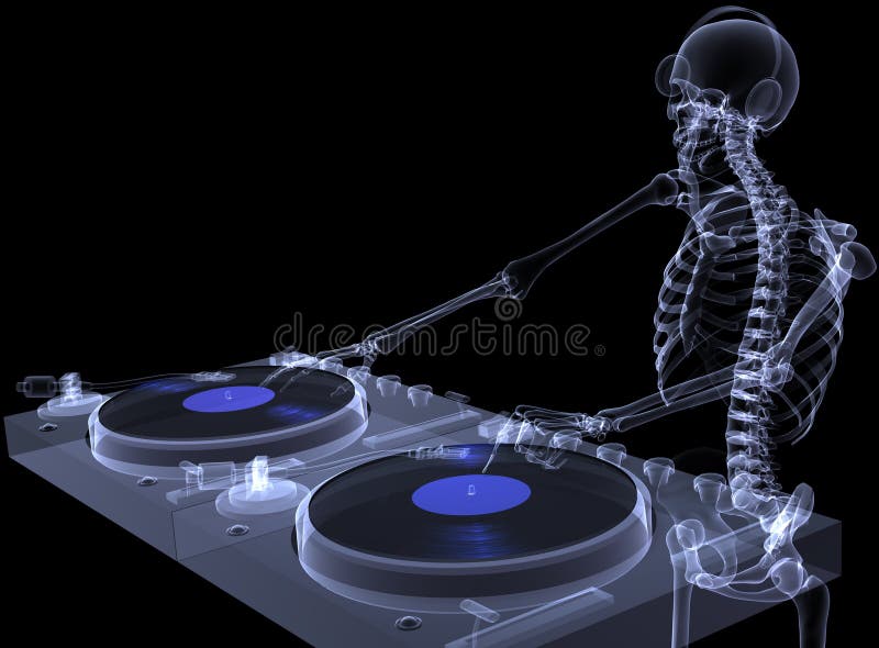 Skeleton X-Ray - DJ 1 stock illustration. Illustration of black - 2650829