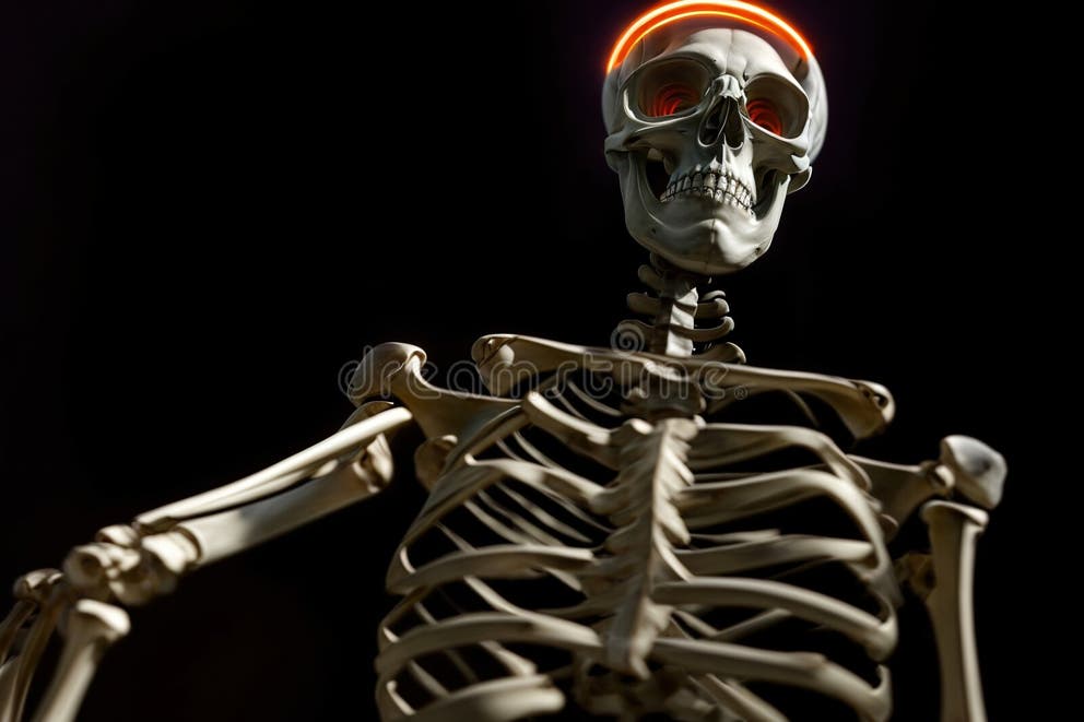 A Skeleton with a Red Light on Its Forehead. Generative AI Stock ...