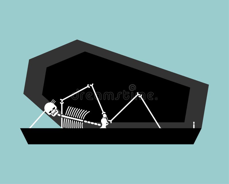 Skeleton is Resting in Coffin. Vector Illustration Stock Vector ...