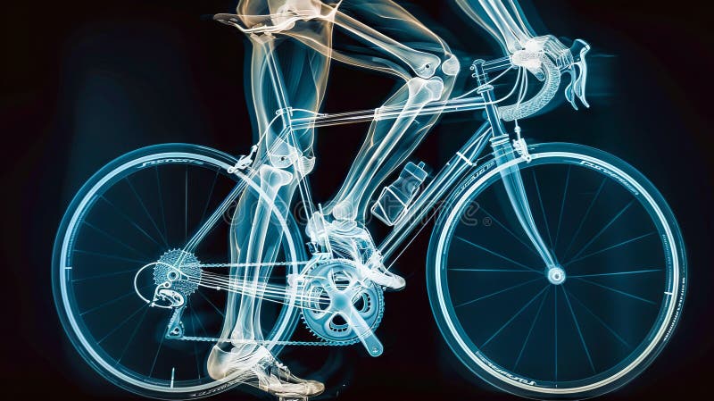 Skeleton Riding Bicycle in Dark Background Stock Illustration ...