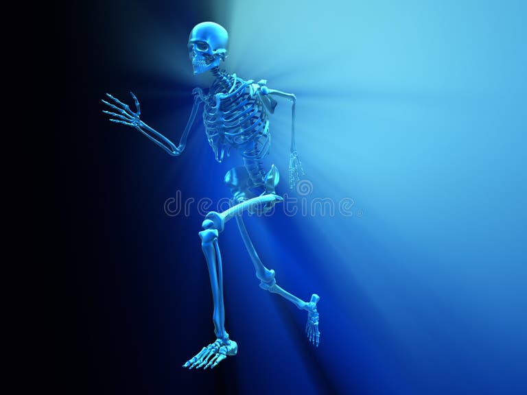 Skeleton running stock illustration. Illustration of bones - 16486308