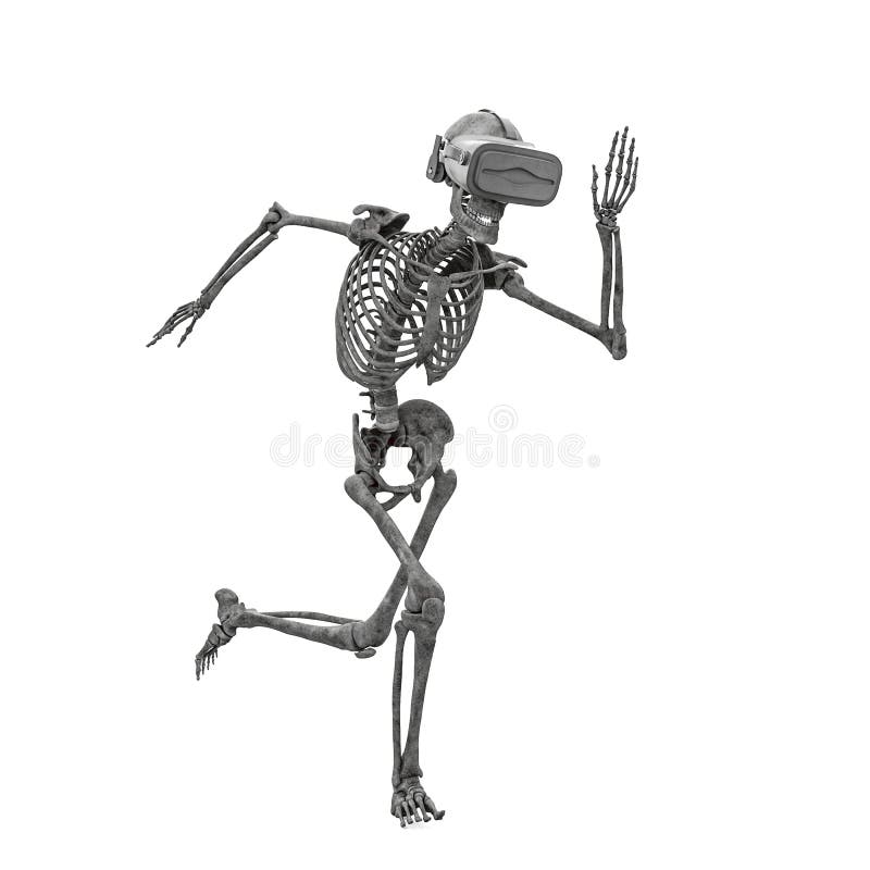 Skeleton is is Running with Vr Stock Illustration - Illustration of ...
