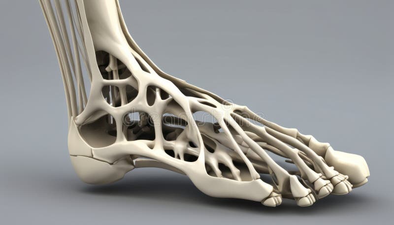 A Skeleton S Foot with Bones and Muscles Stock Illustration ...