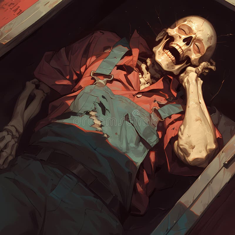 A Skeleton S Last Call, 95 Characters Stock Illustration - Illustration ...