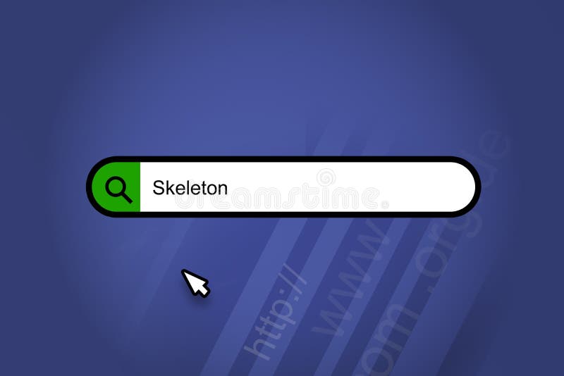 Skeleton - Search Engine, Search Bar with Blue Background Stock ...