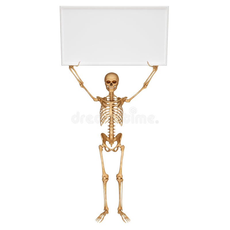 Skeleton with showing sign stock illustration. Illustration of death ...
