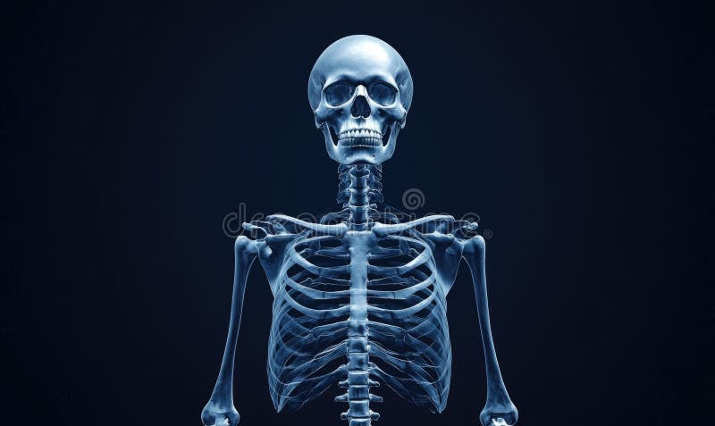 A Skeleton is Shown in a Blue Color Stock Illustration - Illustration ...