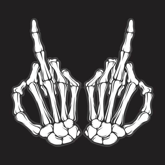 Skeleton Shows Middle Finger Stock Vector - Illustration of business ...