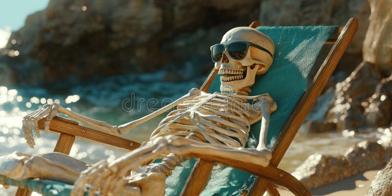 Beach Skeleton stock photo. Image of theme, halloween - 380157802