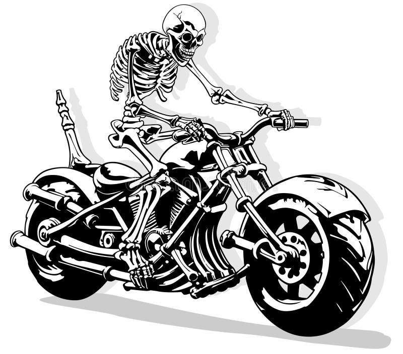 Skeleton Sitting on a Moving Motorcycle Stock Vector - Illustration of ...
