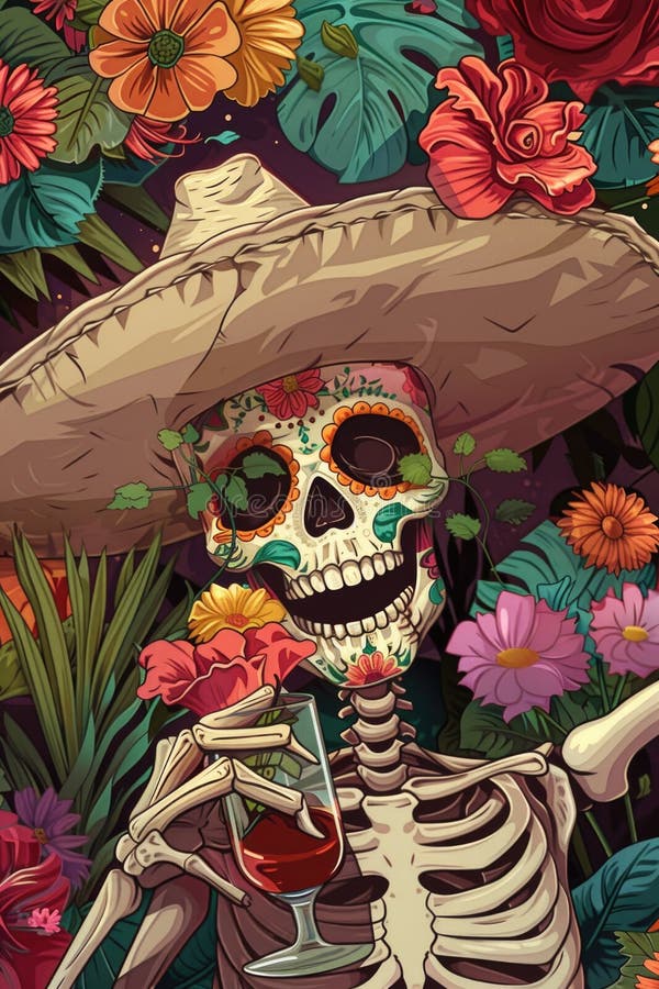 Skeleton with Somber Mood Drinking Stock Image - Image of darkness ...