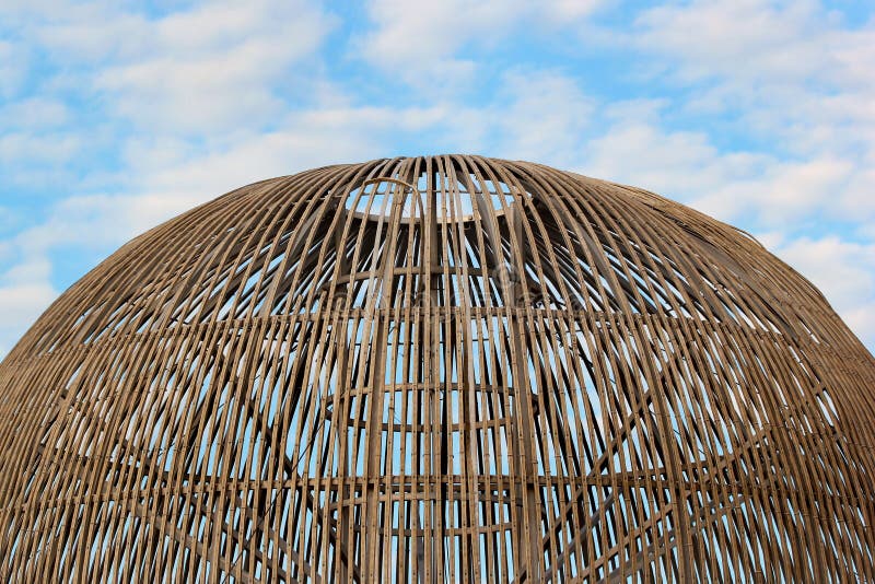 Skeleton of a Sphere Cage Against Blue Sky Background Editorial Photo ...