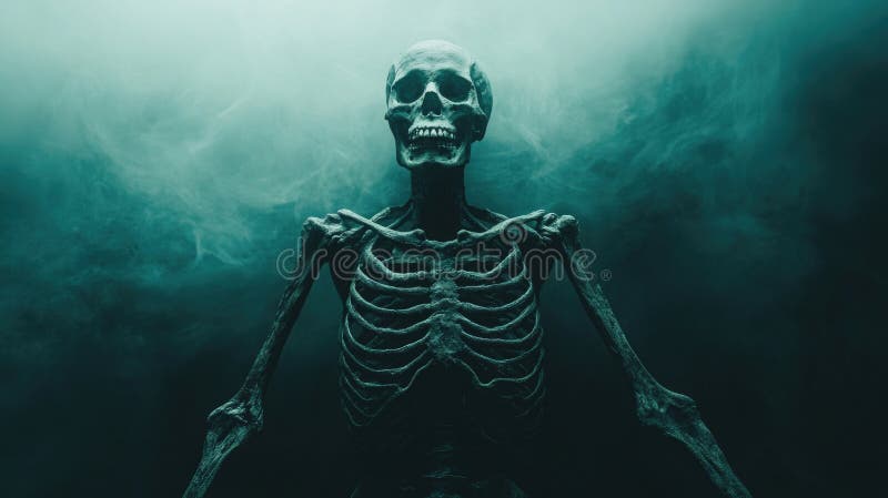 Skeleton Standing in Smoke stock image. Image of eerie - 378537227