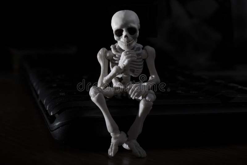 Skeleton - thinker pose stock image. Image of skeleton - 48798043