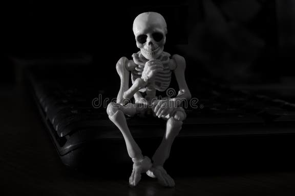 Skeleton - thinker pose stock image. Image of skeleton - 48798043