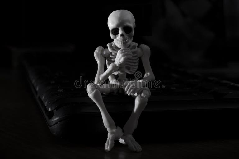 Skeleton - thinker pose stock image. Image of skeleton - 48798043