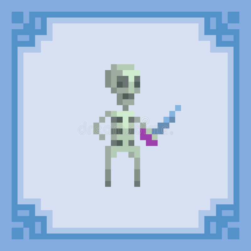 Skeleton Pixel Art. Skull and Bones Anatomy 8 Bit. Pixelate Pelvic Bone ...