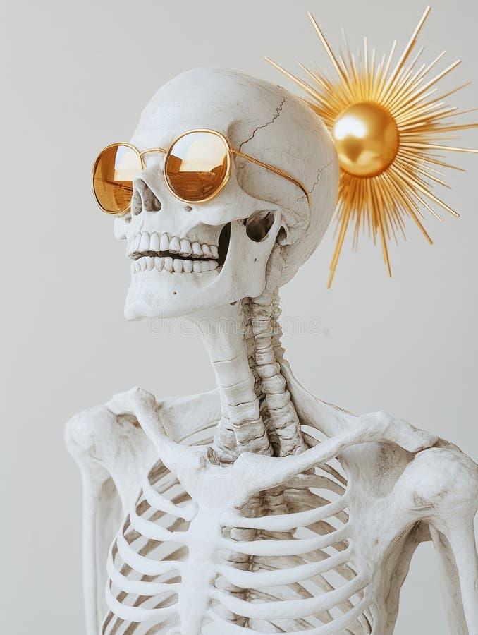 Skeleton Wearing Sunglasses with a Sunny Backdrop Stock Photo - Image ...