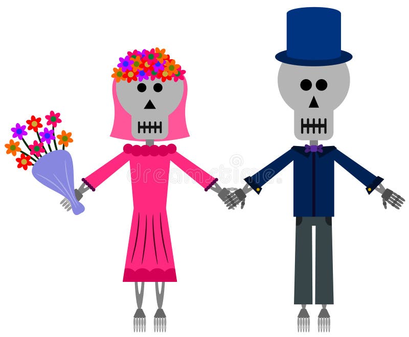 Skeleton Wedding stock illustration. Illustration of skull - 31342406