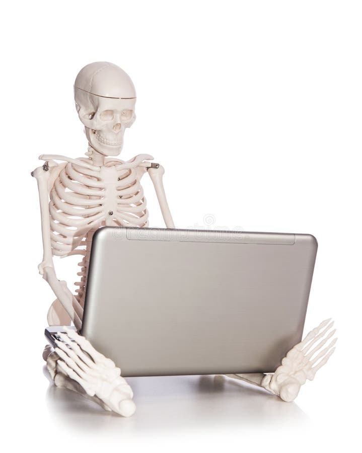 Terrible Person - Skeleton Uses Internet Stock Photo - Image of awful ...