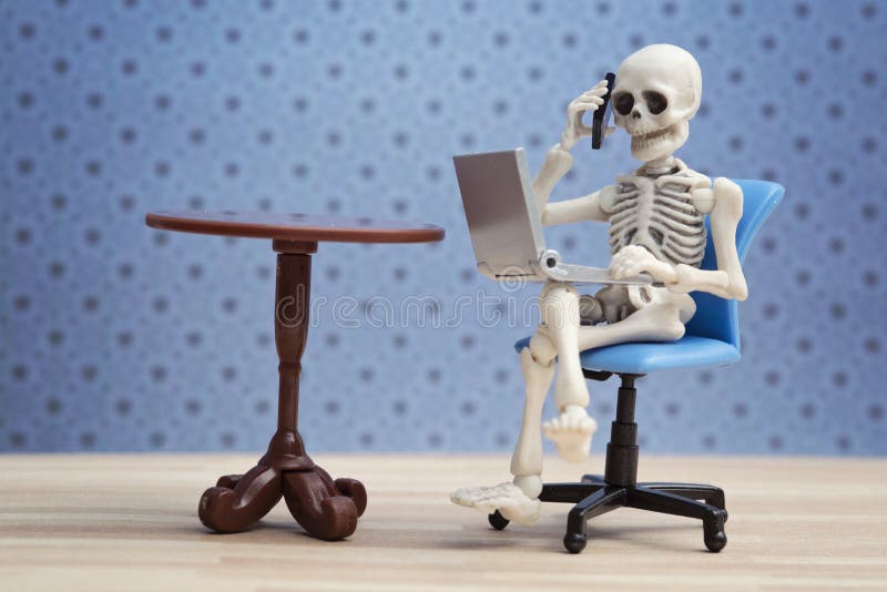 Skeleton works stock image. Image of smartphone, anatomy - 75376641