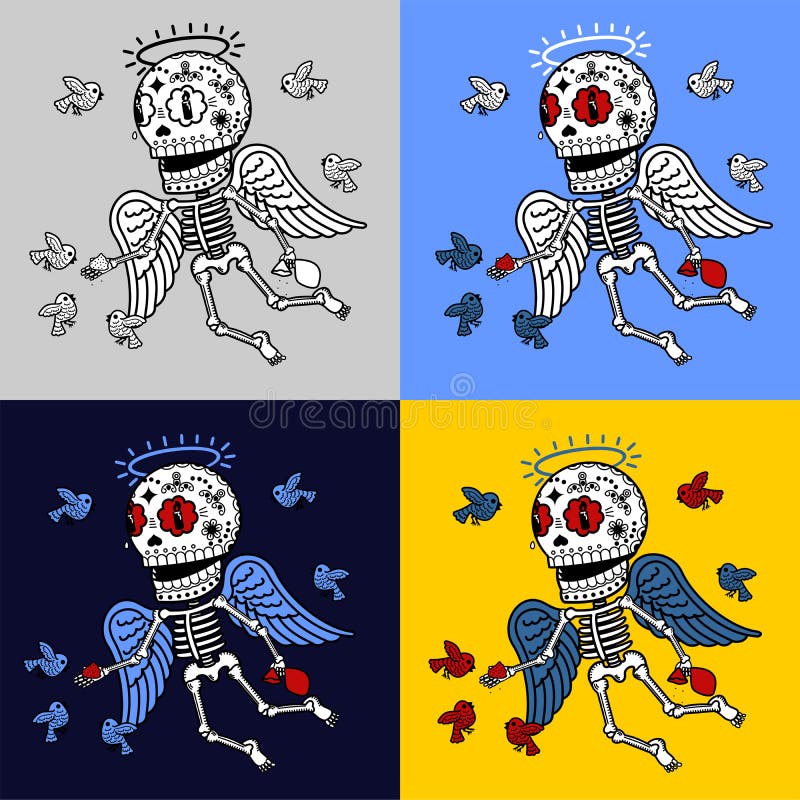 Skelette Angelic Grace stock abbildung. Illustration von vögel - 54323303