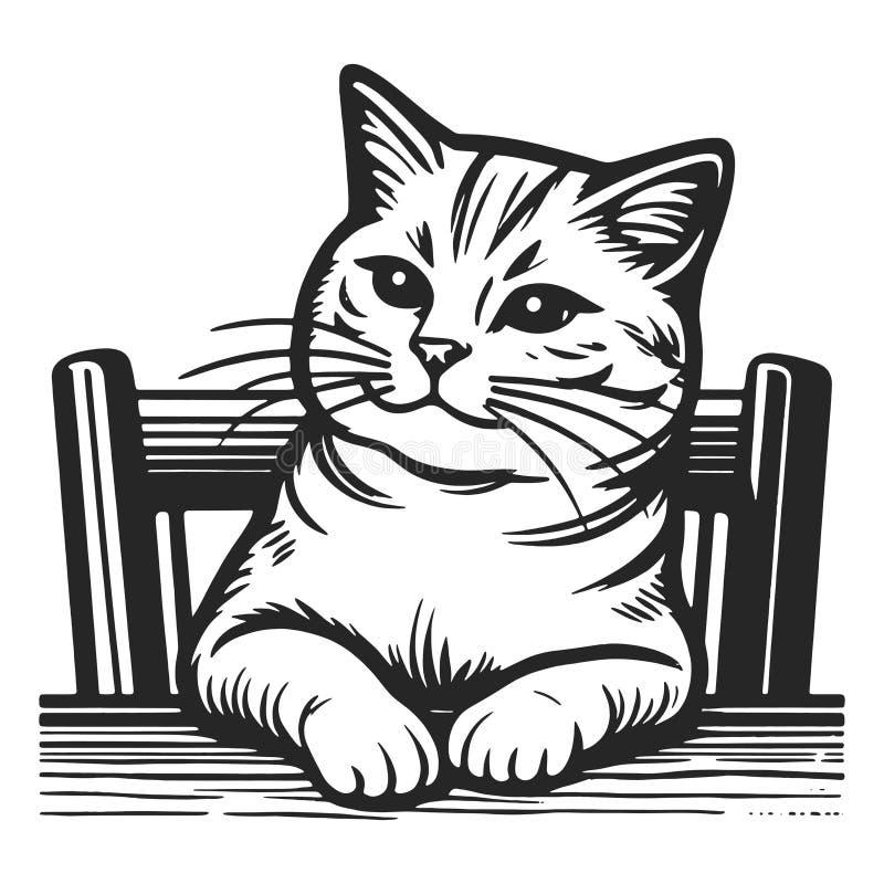 Skeptical Cat Sketch Vector Illustration Stock Vector - Illustration of ...