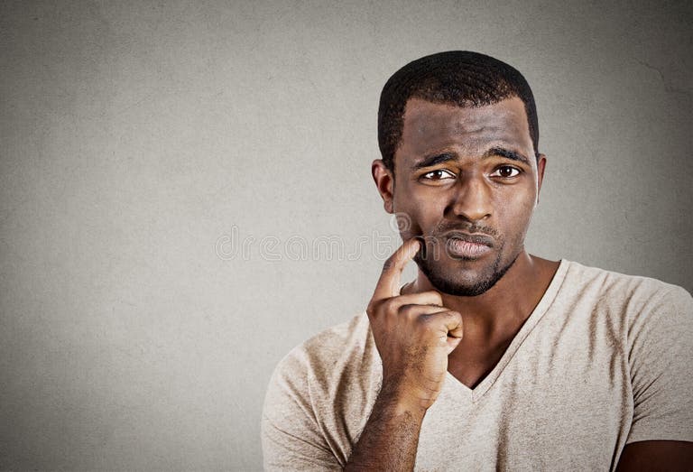 Skeptical man stock image. Image of disdainful, latin - 57913223