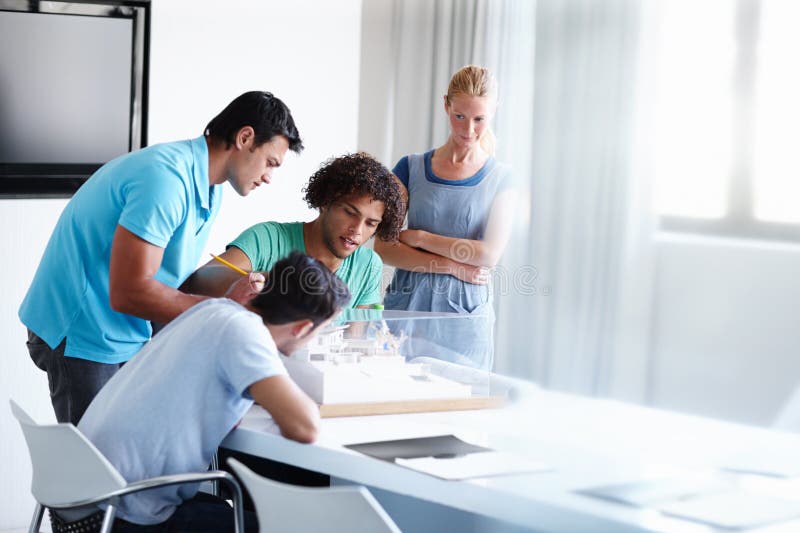 Skeptical about the Structure. a Group of Architects Discussing a ...