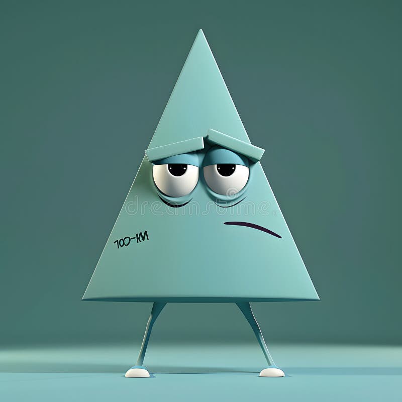 Skeptical Triangle - a Cartoon Character with a Grumpy Expression, Ai ...
