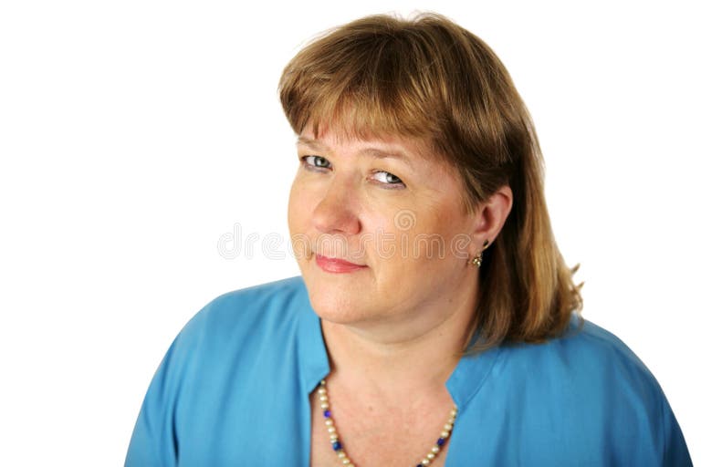 Skepticism stock photo. Image of overweight, blue, headshot - 2550212